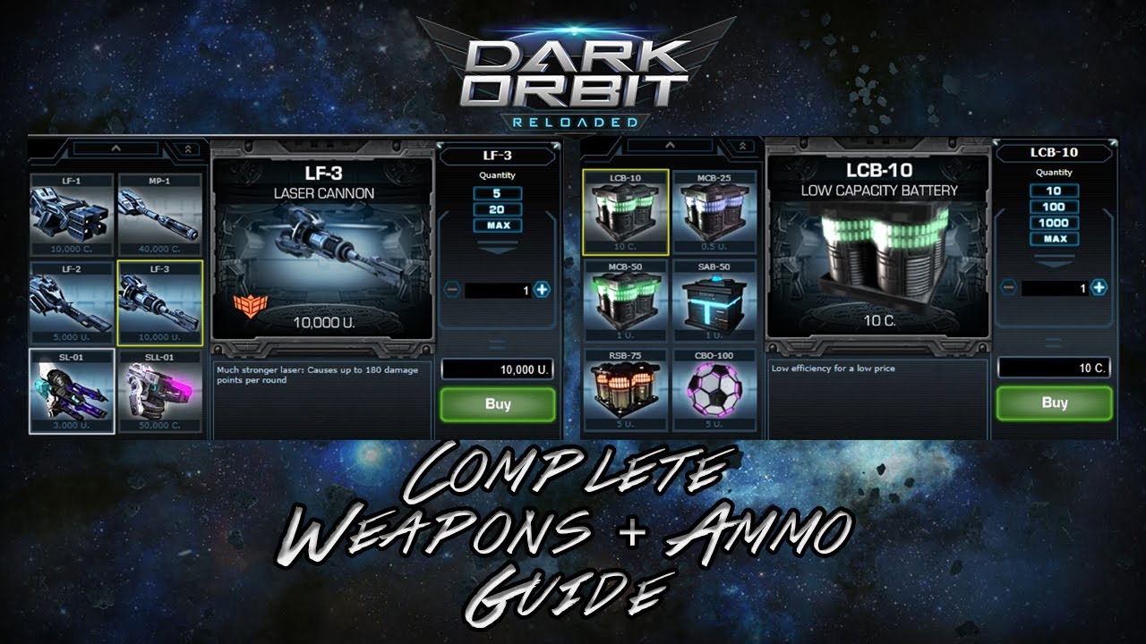 Darkorbit FE Guide | Everything You Need to Know About Weapons + Ammo ...