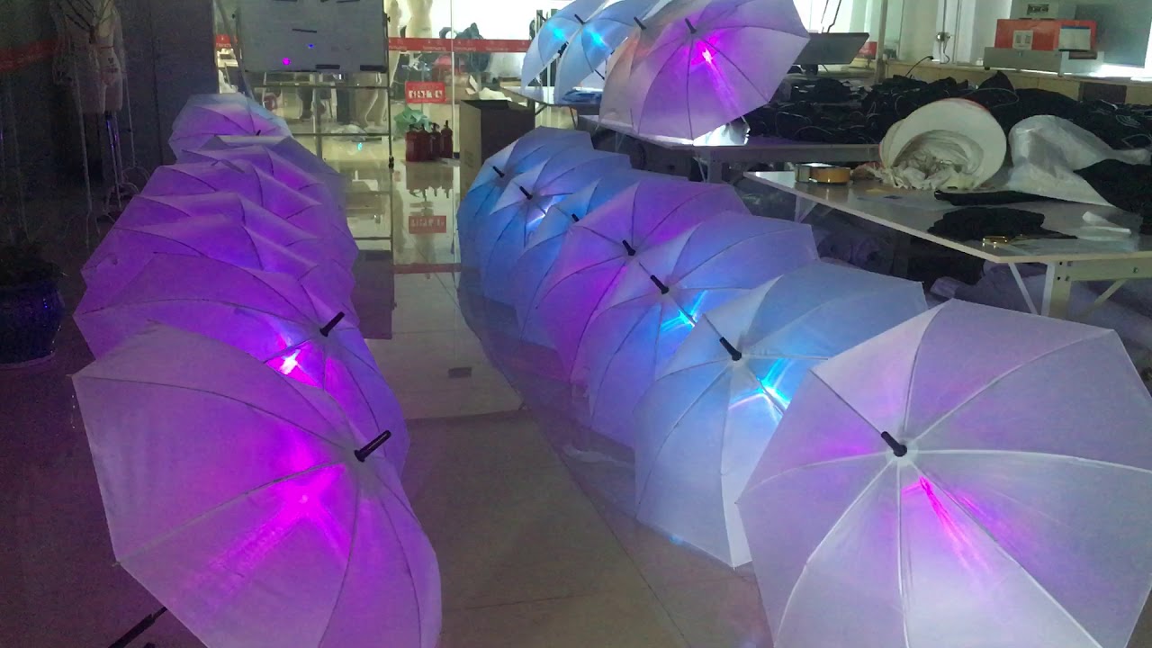 Amazing rainbow LED luminous umbrella for dance show WL-084 - YouTube