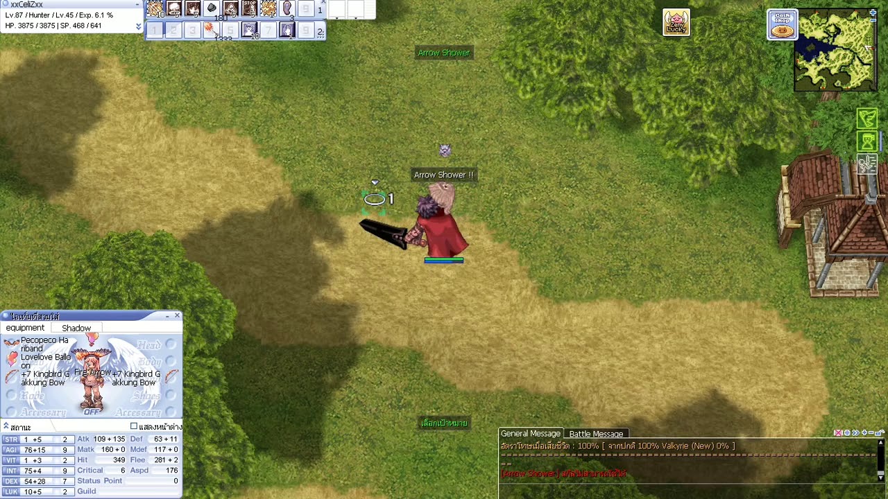 RO EXE [Arrow Shower with Thanatos Sword Cos] Test - YouTube