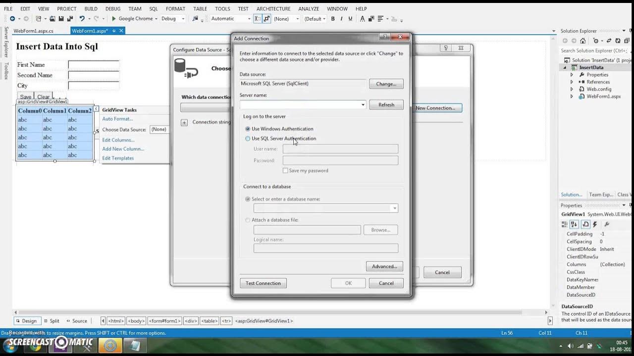 How to insert data into database using Asp.net - YouTube