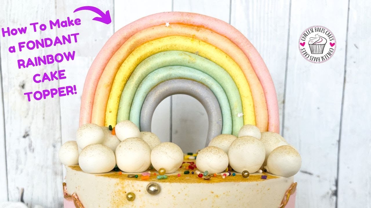 EASY and PERFECT FONDANT RAINBOW CAKE TOPPER!!! - YouTube