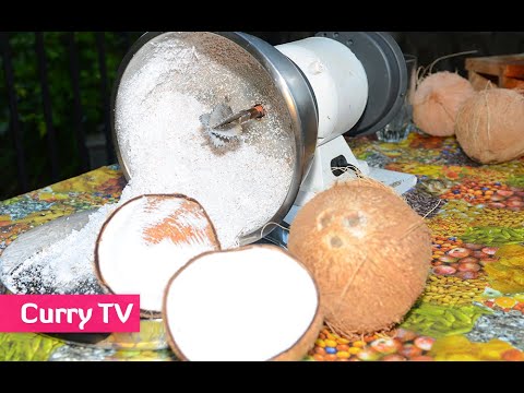 Easy coconut shredding using electric shredder - YouTube