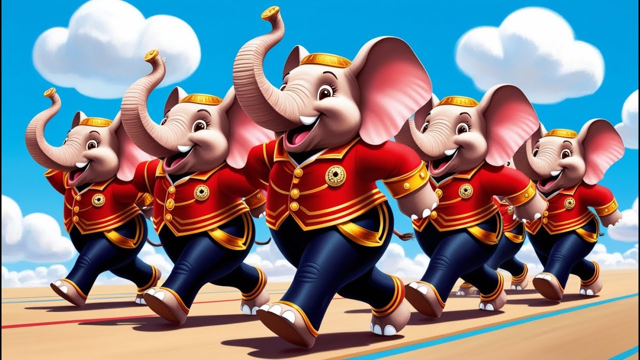"Marching Elephants" is a fun and lively kids' song that brings the ...