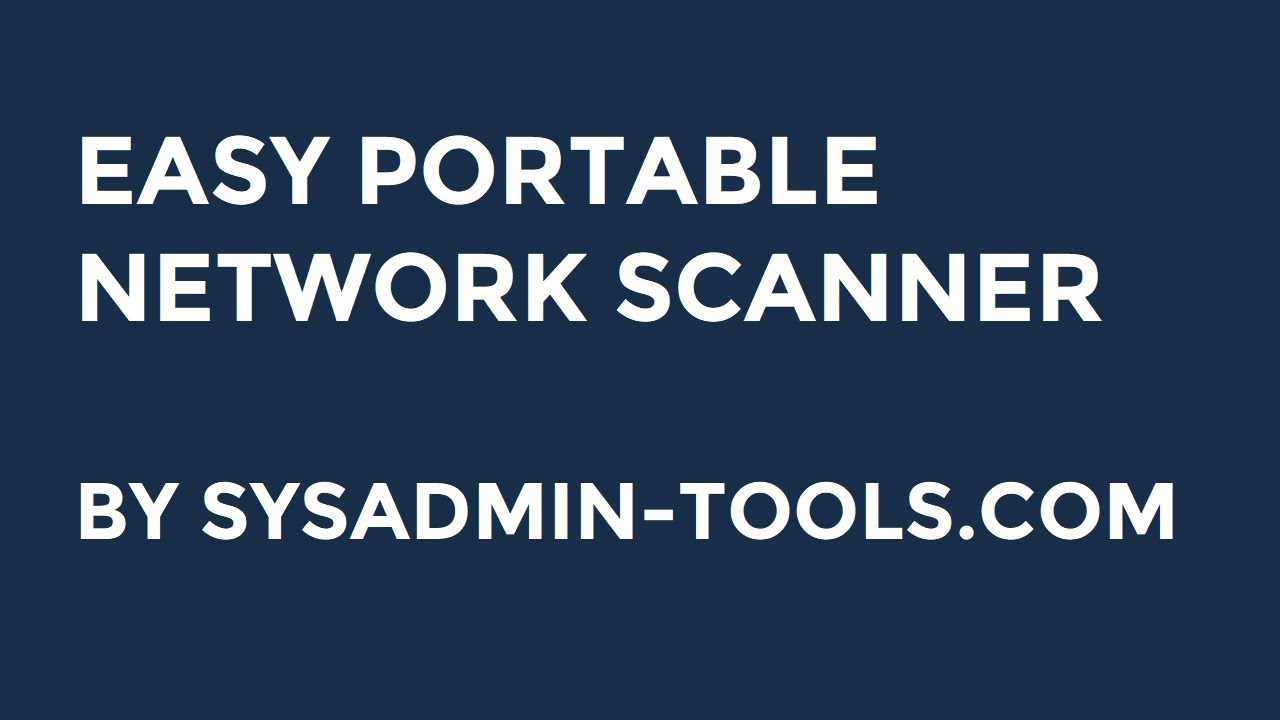 Easy Portable Network Scanner - YouTube