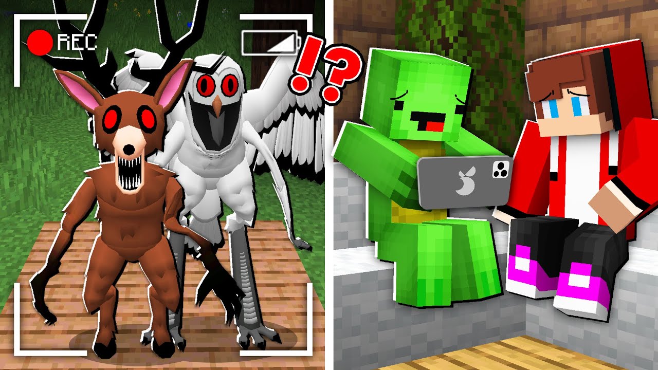 How JJ and Mikey Watch 99 Night Deer EXE and Owl EXE on Cameras in ...