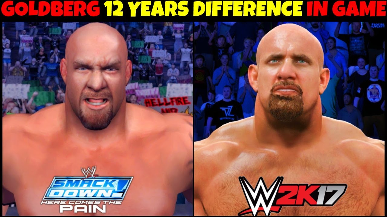 WWE 2K17 VS Smackdown Here Comes The Pain GOLDBERG GAMEPLAY COMPARISON ...