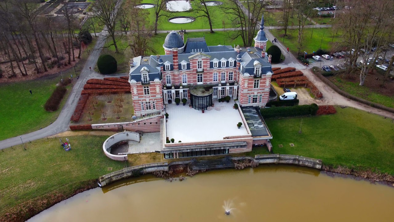 Drone footage of the "Kasteel van Brasschaat" in Belgium - YouTube