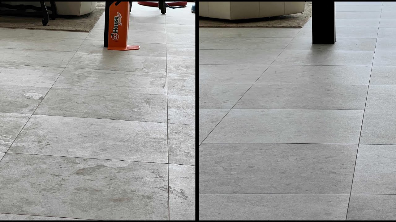 Grout Haze Removal in Huntington Beach! Bad Clean up after install ...