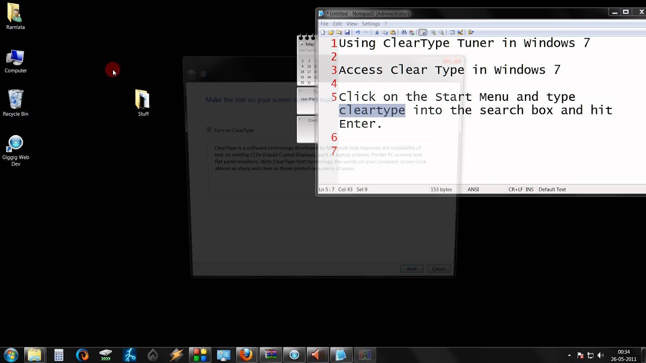 Using ClearType Tuner in Windows 7 Step By Step Tutorial - YouTube