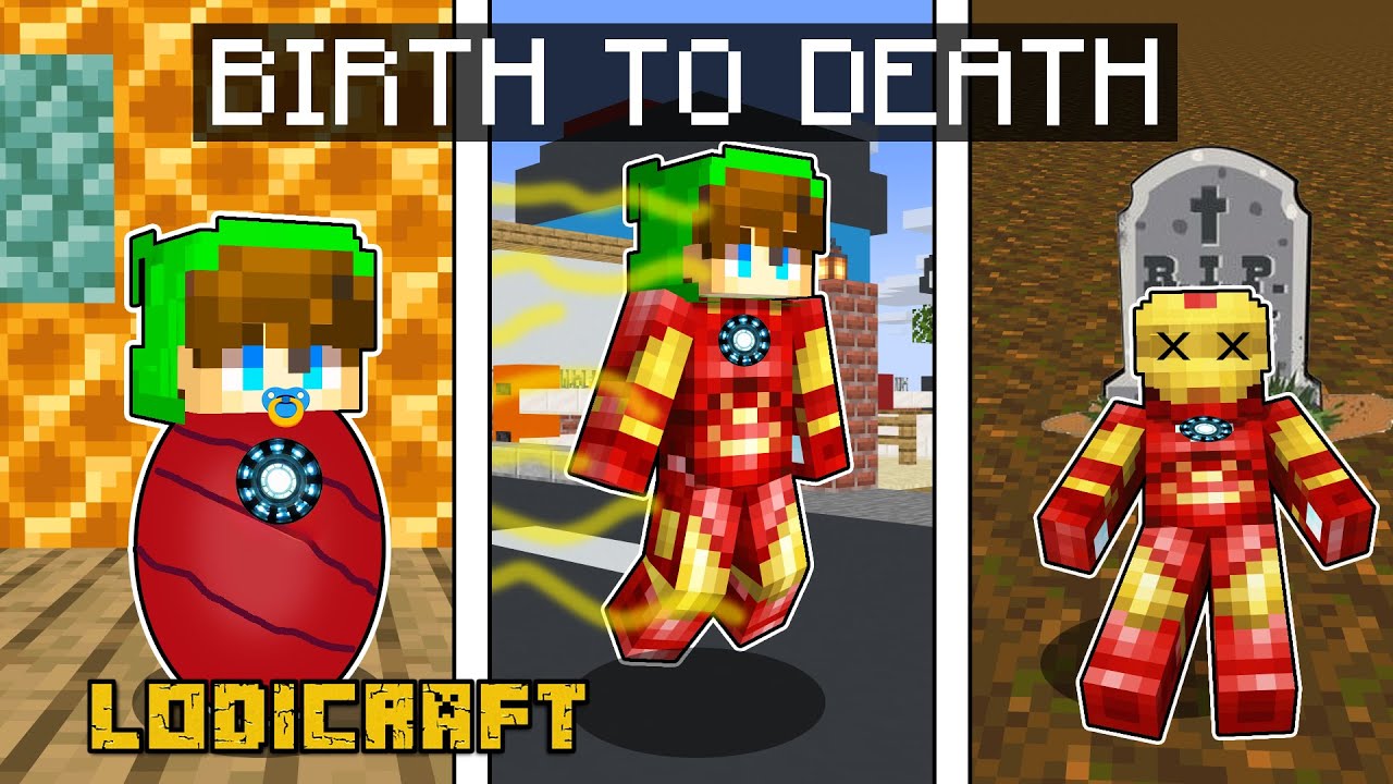 Olip BIRTH To DEATH of IRON MAN in Minecraft! - YouTube