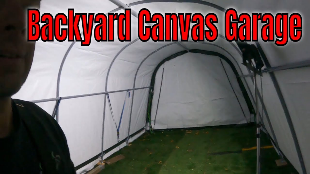 Cheap Storage: Shelter Logic Canvas Garage Assembly - YouTube