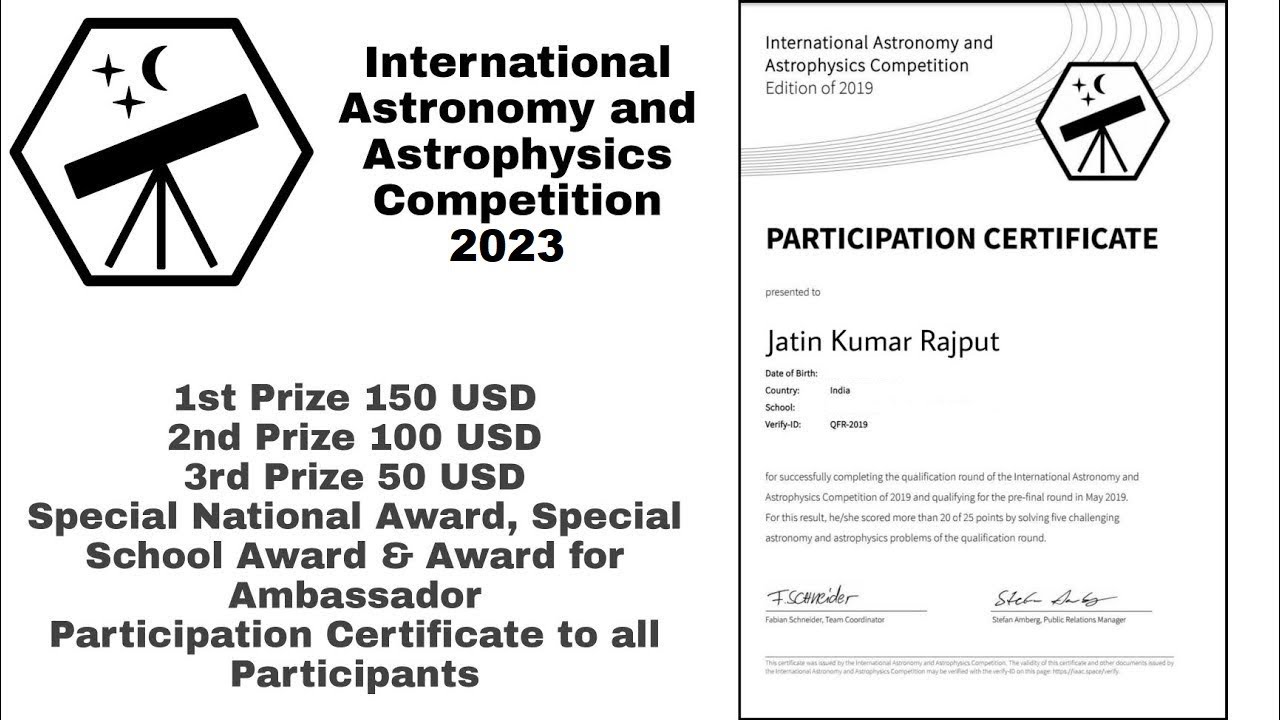 IAAC 2023 | International Astronomy & Astrophysics Competition | Free ...
