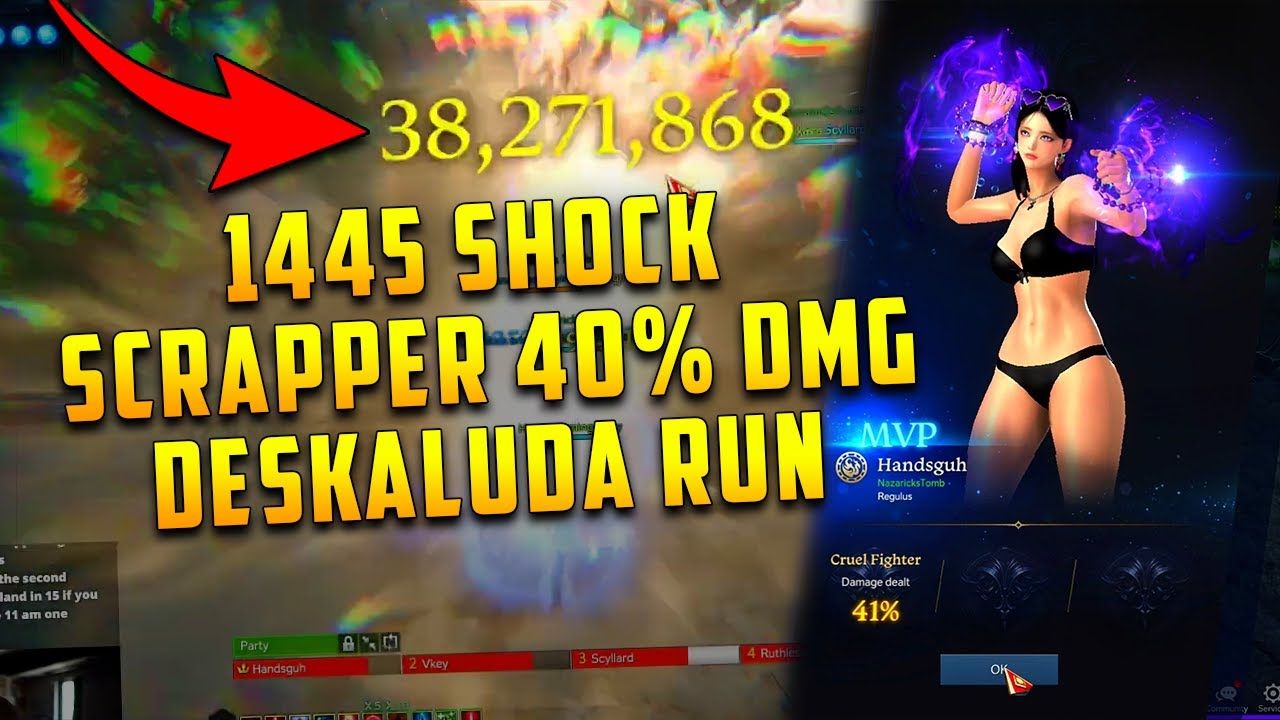 Lost Ark: 1445 Shock Scrapper 40% Damage Deskaluda - YouTube