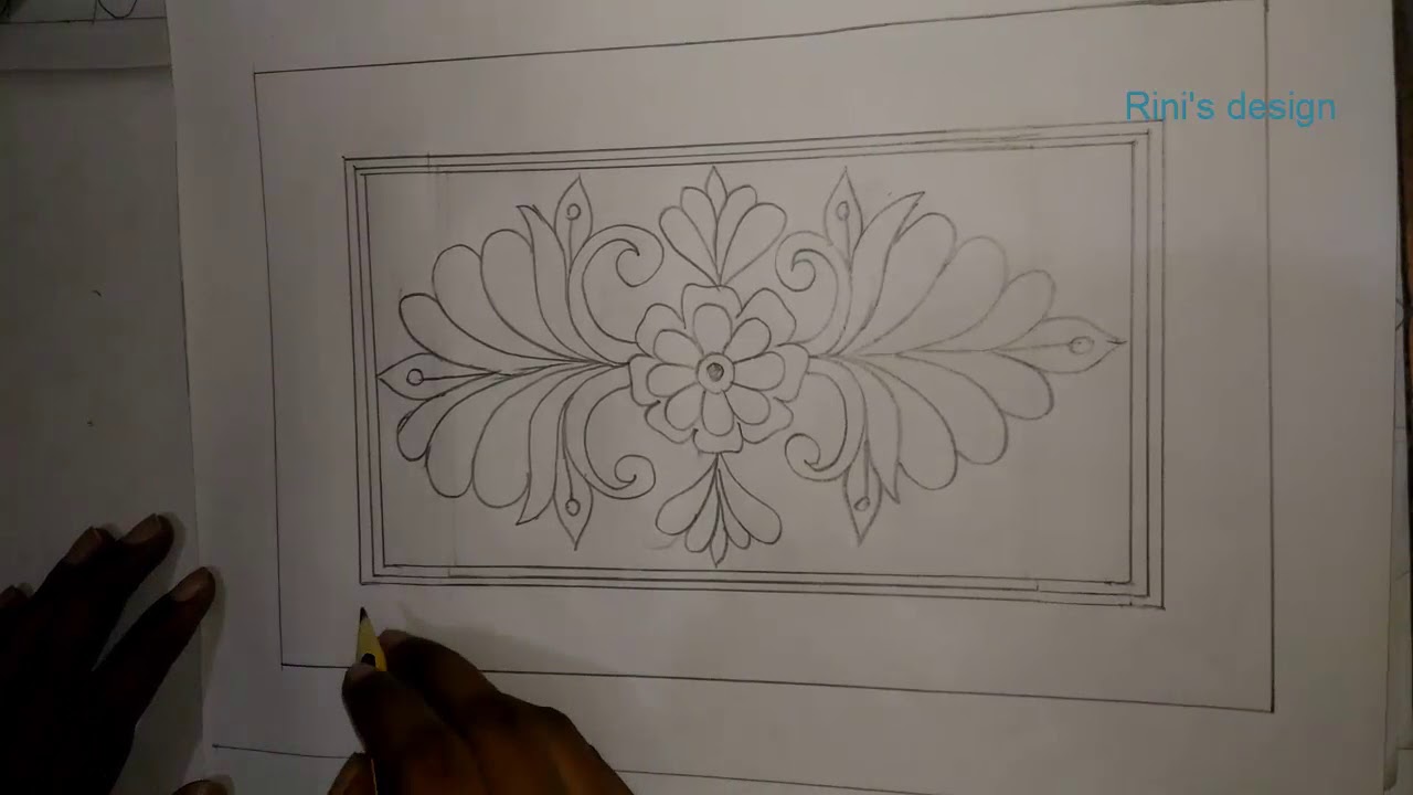 Latest Nakshi Kantha Design drawing tutorial ,How to drawing nakshi ...