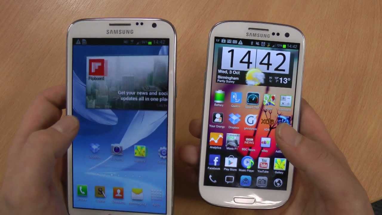 Samsung S3 Vs Note 2