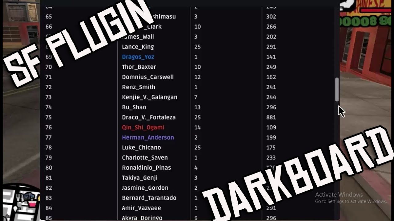 [SF-PLUGIN] Custom Scoreboard/Playerlist - DarkBoard - YouTube