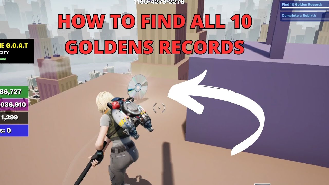 How to find all 10 goldens records on Rapper 2 tycoon fortnite SECRET ...