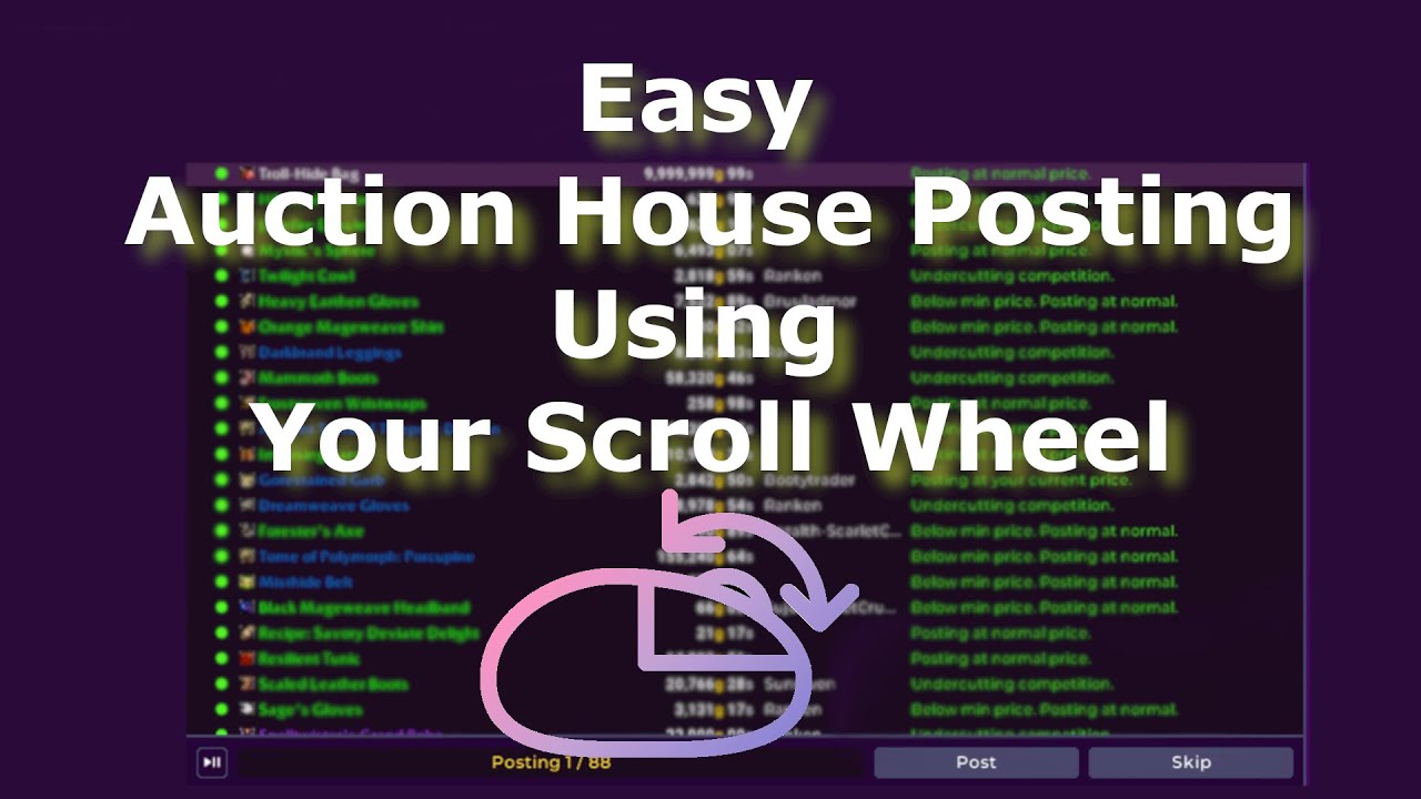 [WoW] Tips & Tricks: TSM Scroll Wheel Macro for faster posting! - YouTube