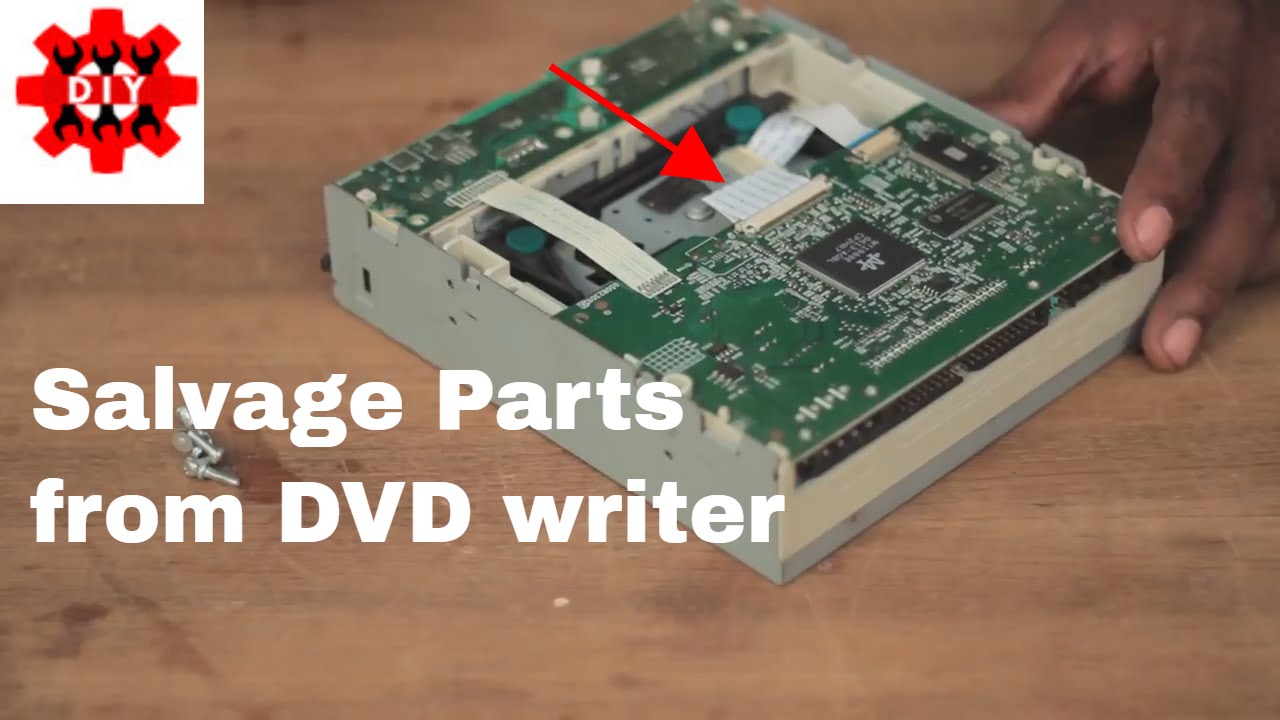 Salvaging parts from Old DVD writer - YouTube