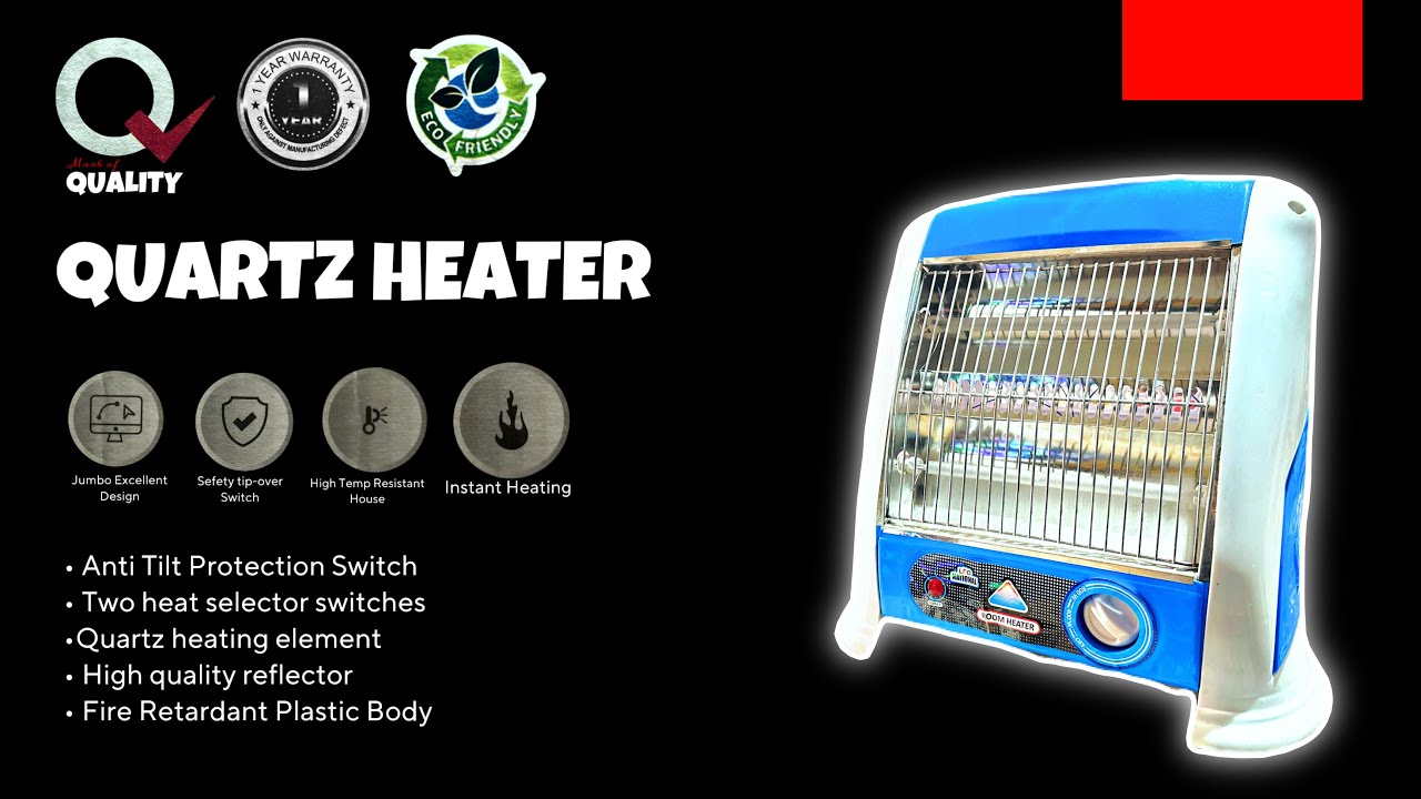 LEO NATIONAL 2 Rod Quartz Room Heater (White, Blue , 800 watts) Guru ...