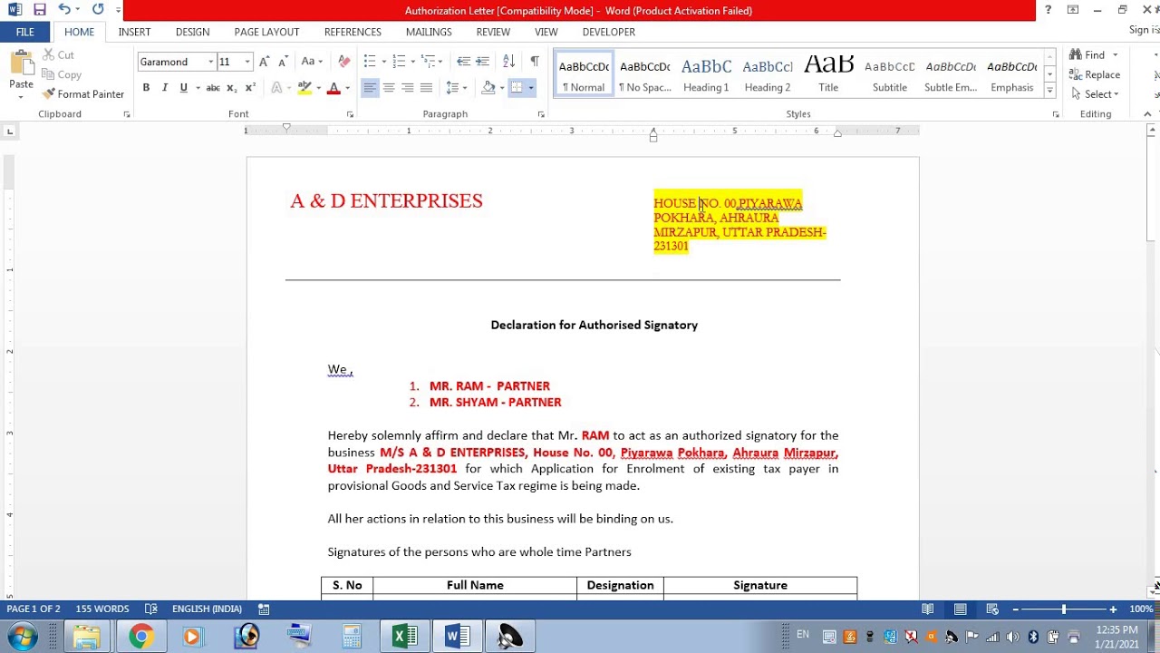 Authorization Letter For Partnership Registration In GST YouTube authorization-letter-for-partnership-registration-in-gst-youtube