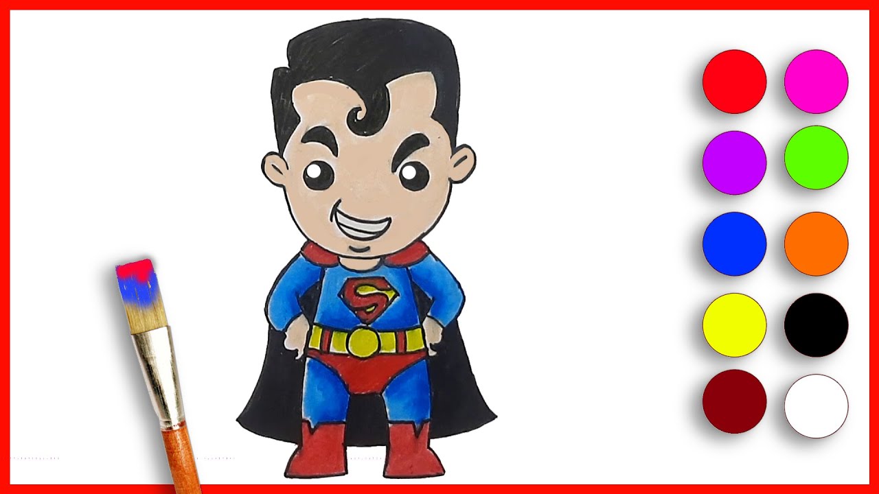Superman Drawing - Make a Cute Fanart of Favourite Superhero | Draw and ...