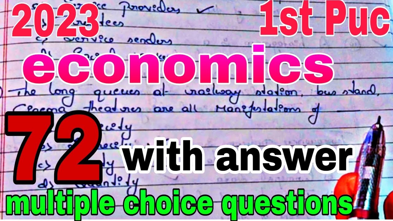 1st puc economics 2023 MCQs with answer ( ALL CHAPTERS) 💯% GUARANTEE ...