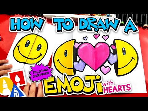 How To Draw An Emoji Folding Surprise With Hearts Inside