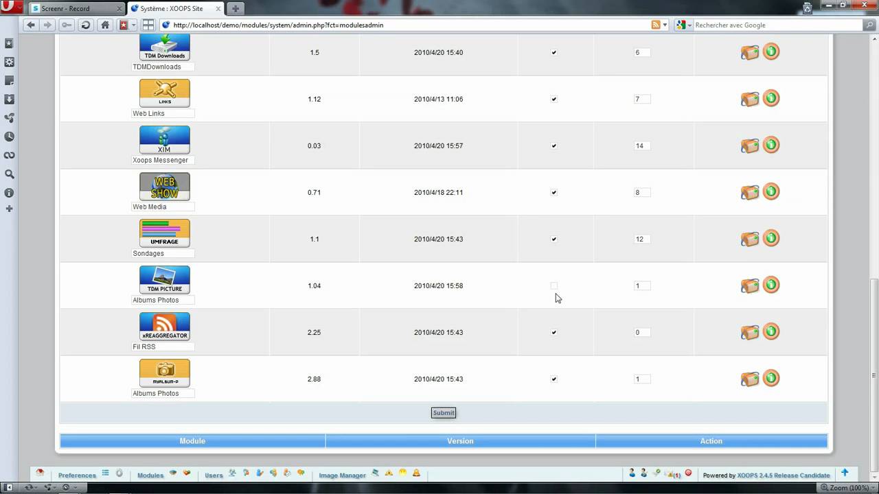 Xoops tutos : Désinstallation d'un module - YouTube