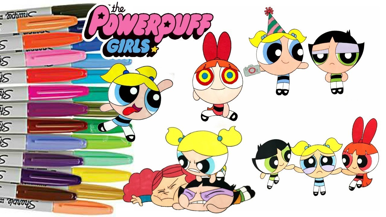 Powerpuff Girls Coloring Book Compilation Bubbles Buttercup Blossom ...