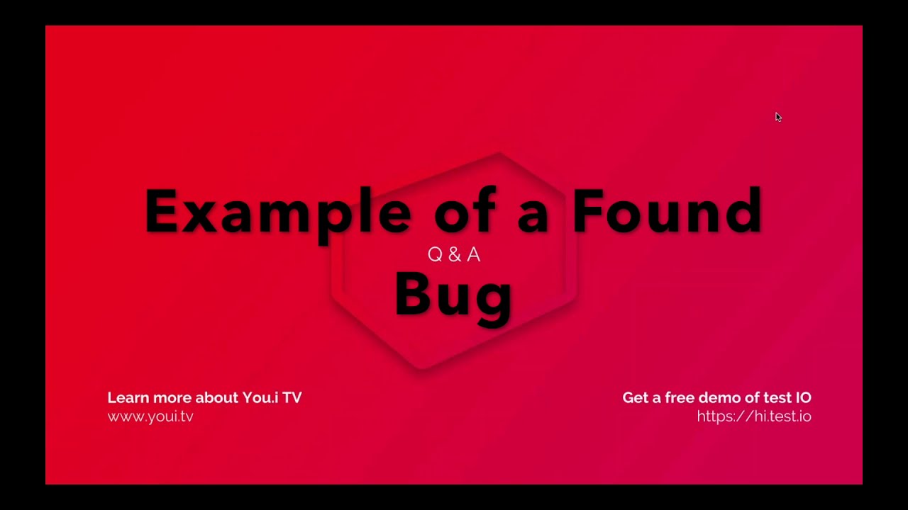 Example of a Found Bug - YouTube