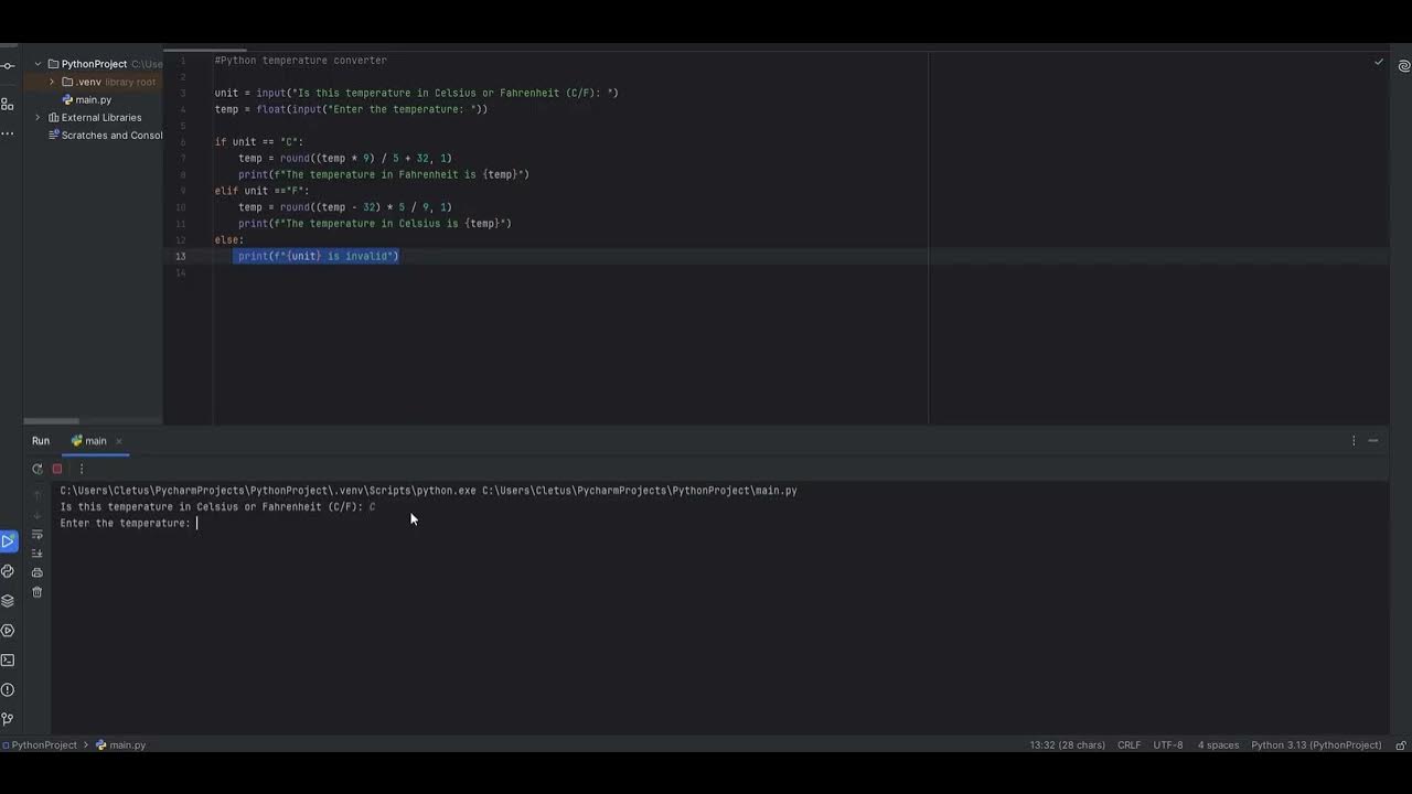 Python Temperature Converter - YouTube
