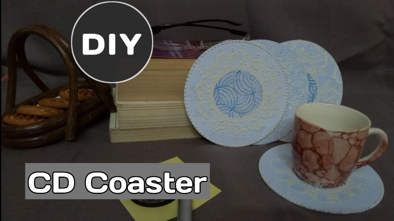 CD COASTER DIY | CD CRAFT IDEAS | CD COASTER TUTORIAL - YouTube