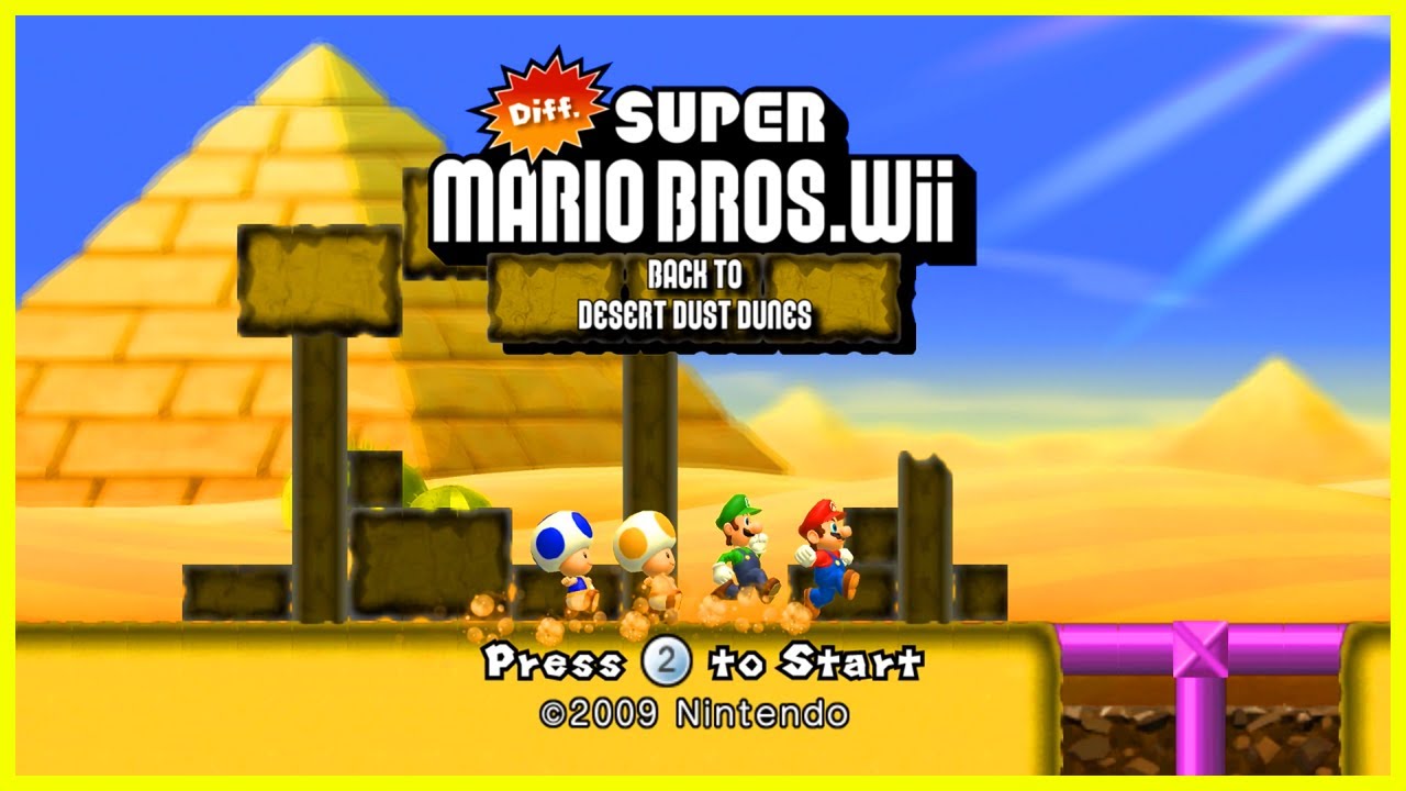 DIFF Super Mario Bros. Wii Back To Desert Dust Dunes - Full Game ...