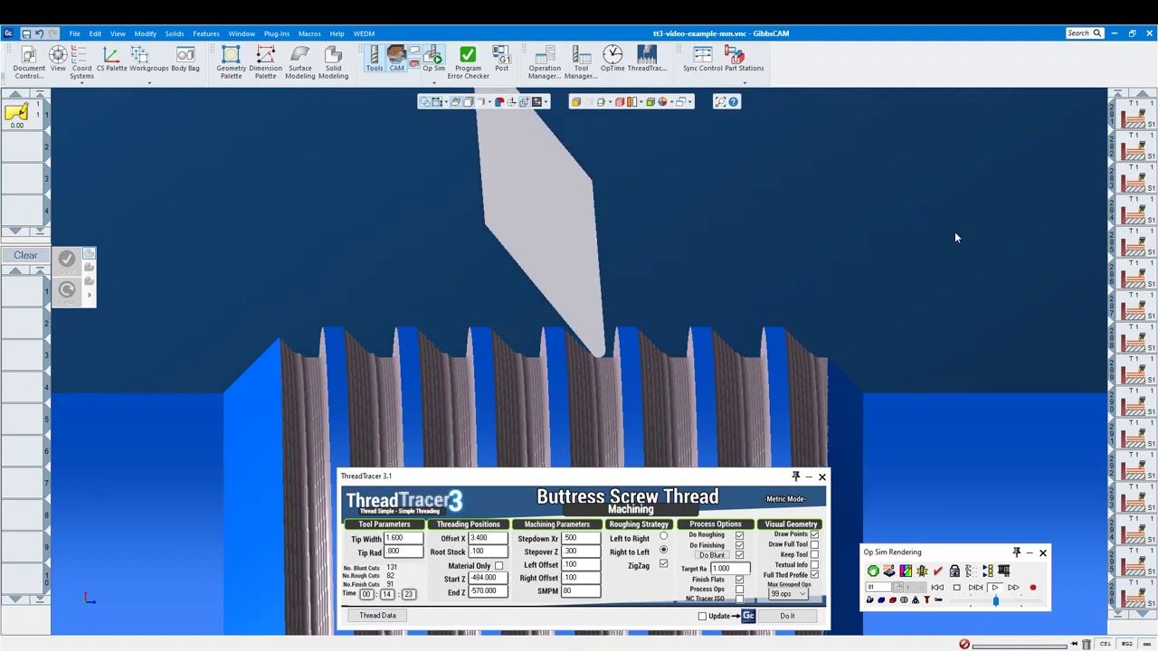 ThreadTracer Custom Buttress Thread With Negative Angle In GibbsCAM