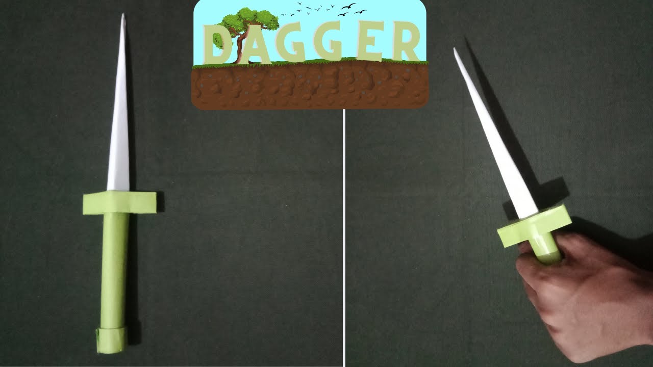 how to make origami dagger no glue #origami #crafts #diy #craftideas # ...