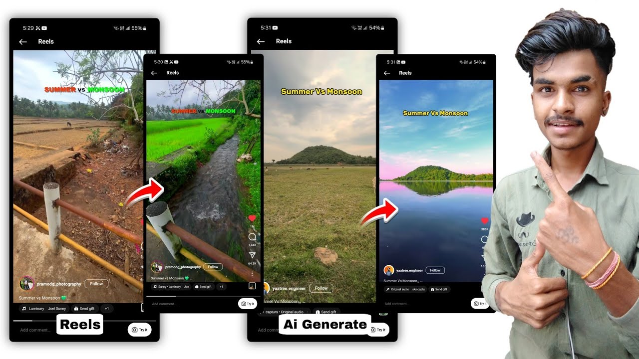SUMMER VS MONSOON New Viral Reels Editing | summer vs monsoon Ai Video ...