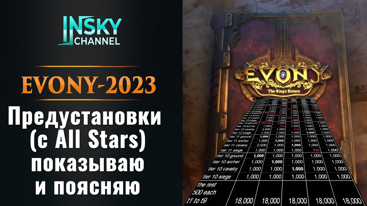 Evony - 2023. Предустановки с All Stars. - YouTube