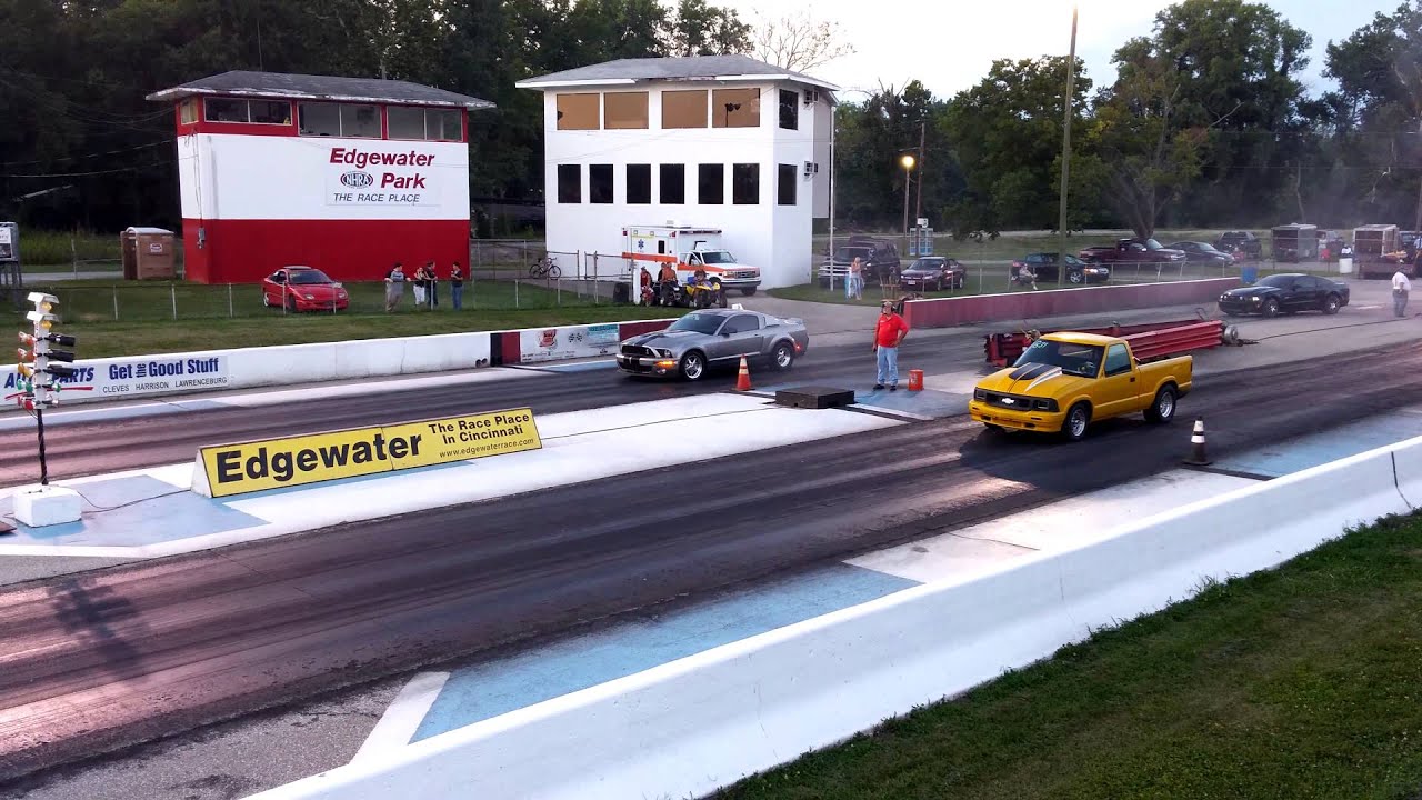 Edgewater Drag 7/25/14 Shelby GT500 vs S10 - YouTube
