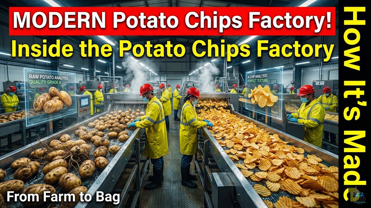MODERN Potato Chips Factory Tour: Full Manufacturing Process (From Farm ...