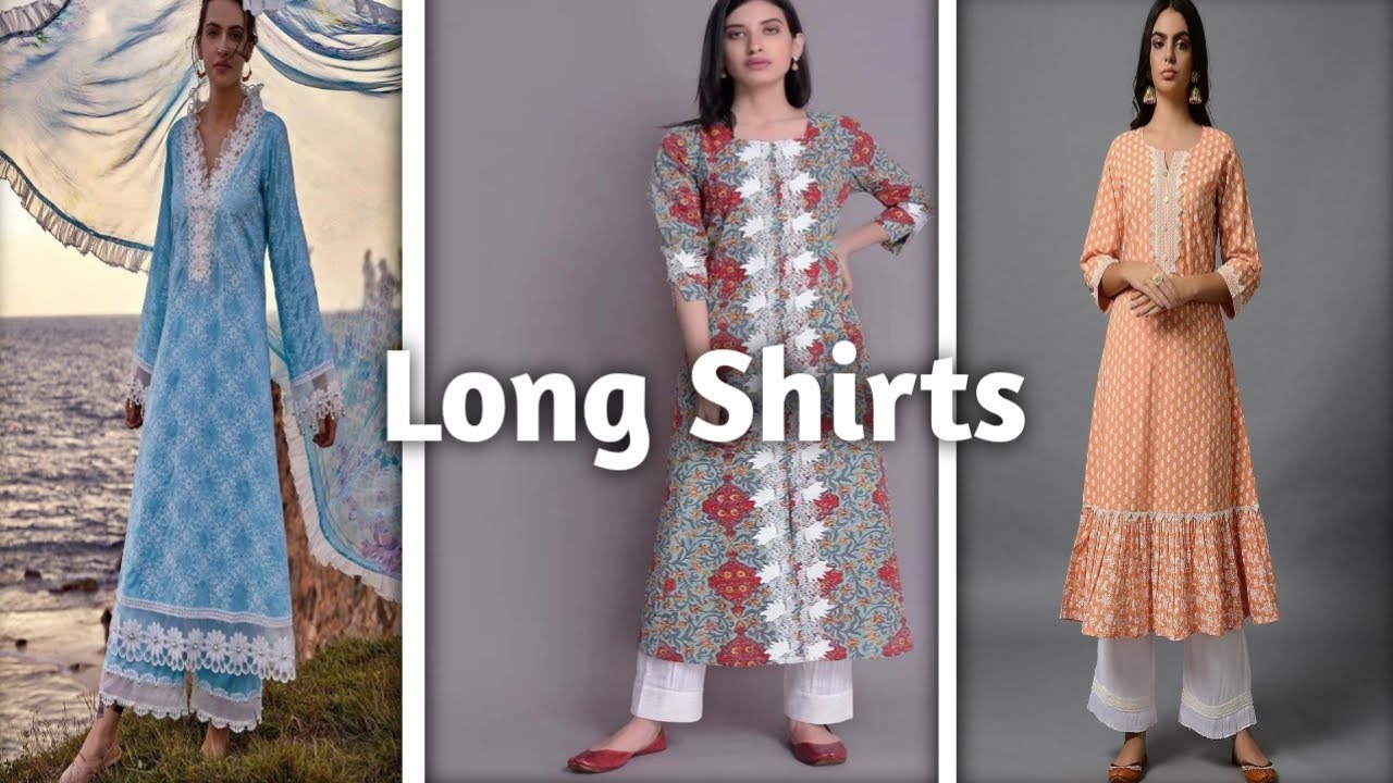 Long Shirt Design Ideas For Girls 2023 I Sharifa Fashion - YouTube