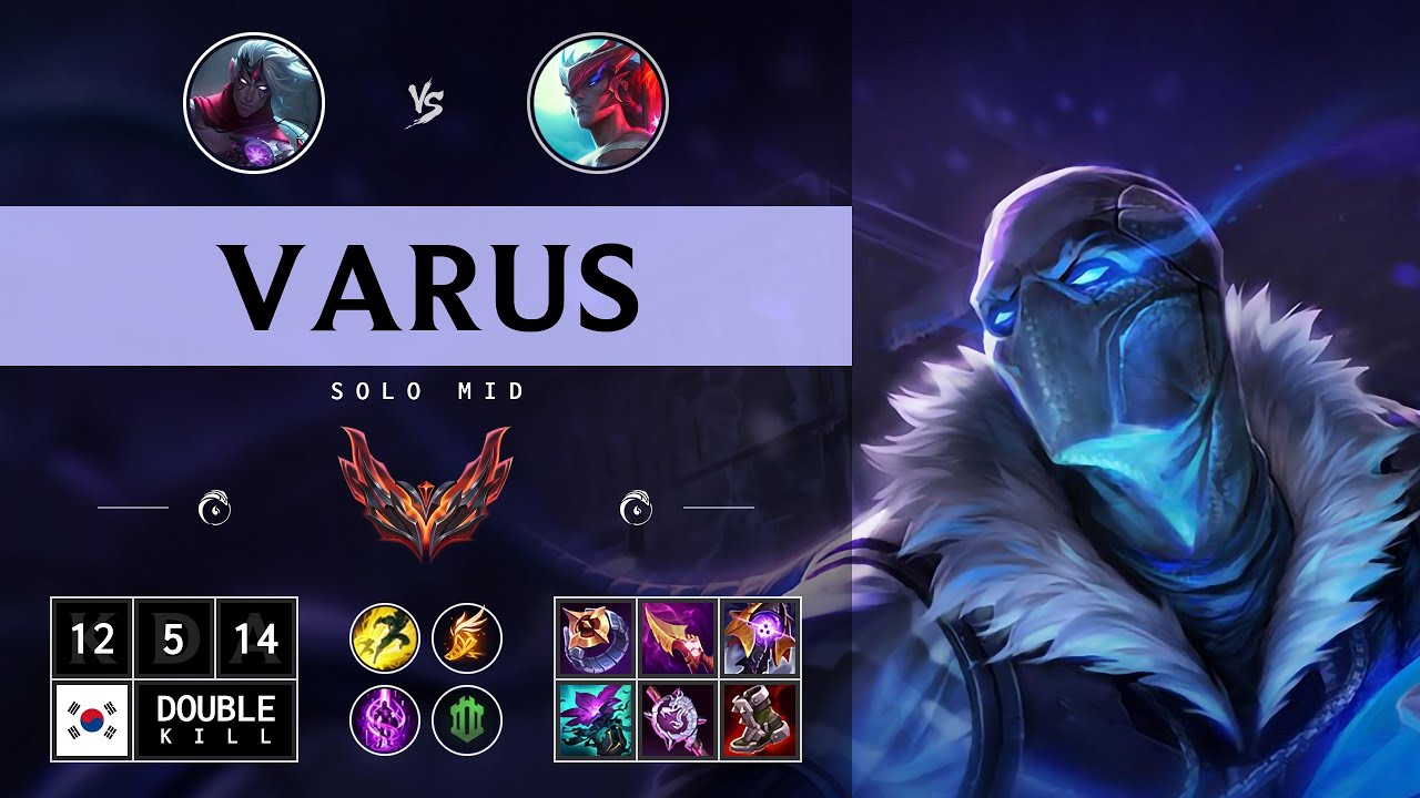 Varus Mid vs Yone: Killing spree - KR Grandmaster Patch 14.15 - YouTube