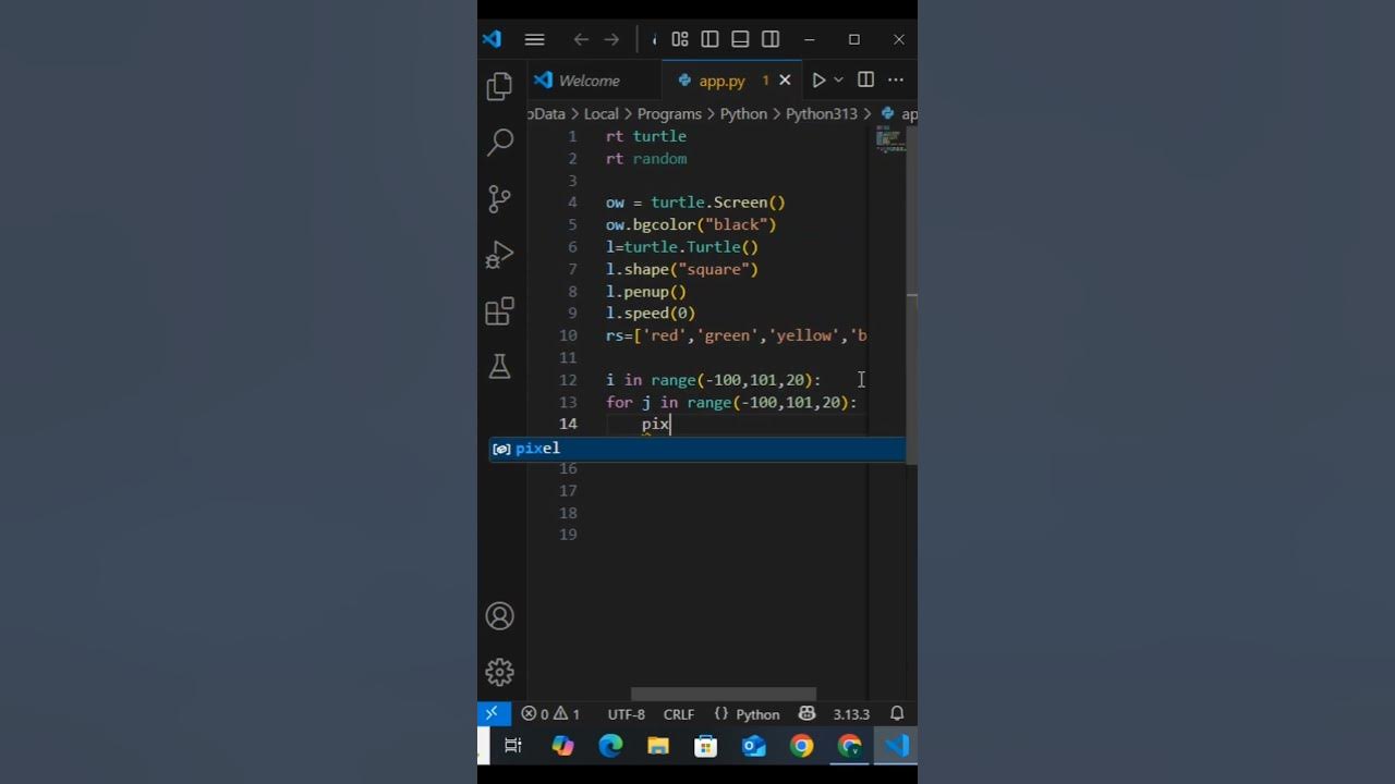 Python || turtle 🐢 #shorts #colorful #python3 #coding #programming #learnpython #trending # ...