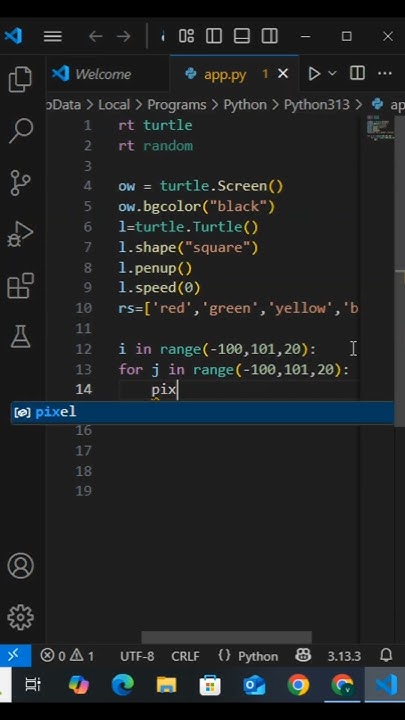 Python || turtle 🐢 #shorts #colorful #python3 #coding #programming #learnpython #trending # ...
