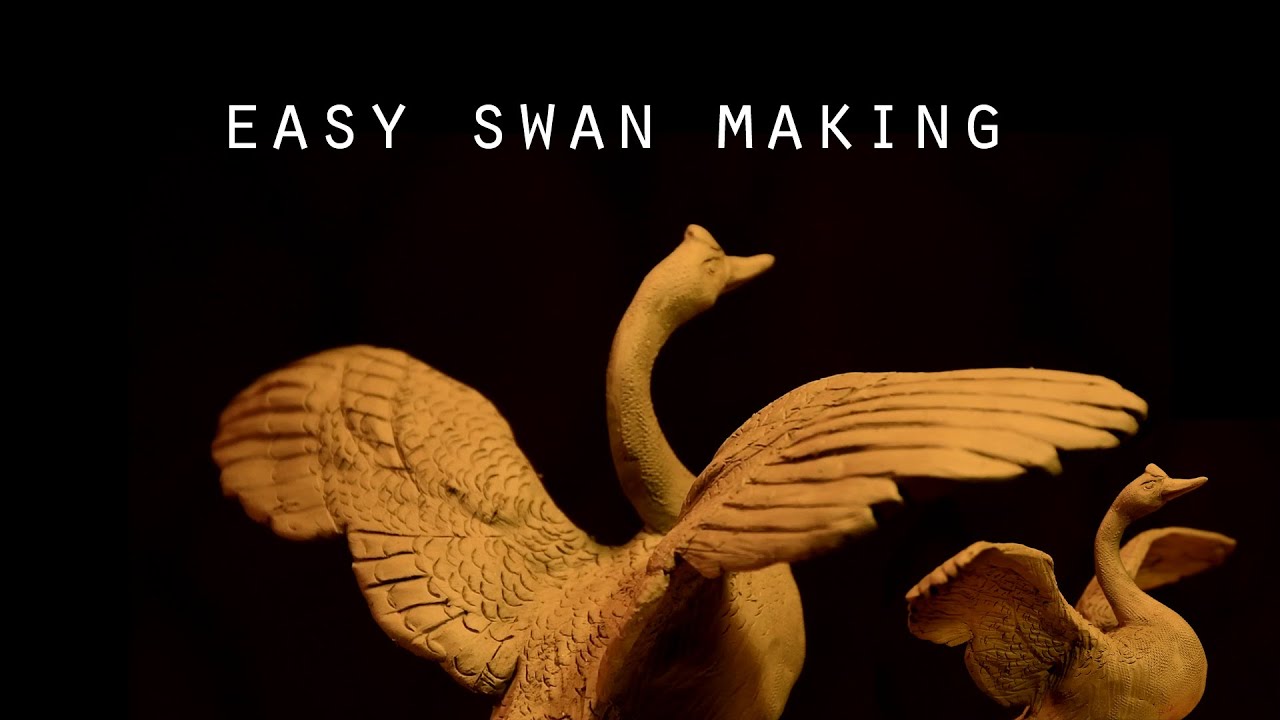 Swan [DIY] Sculpture ''How to make Swan'' clay art, bird sculpture clay ...