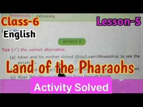 Land of the Pharaohs// Activity solved//Lesson 5// Class 6//WBBSE - YouTube
