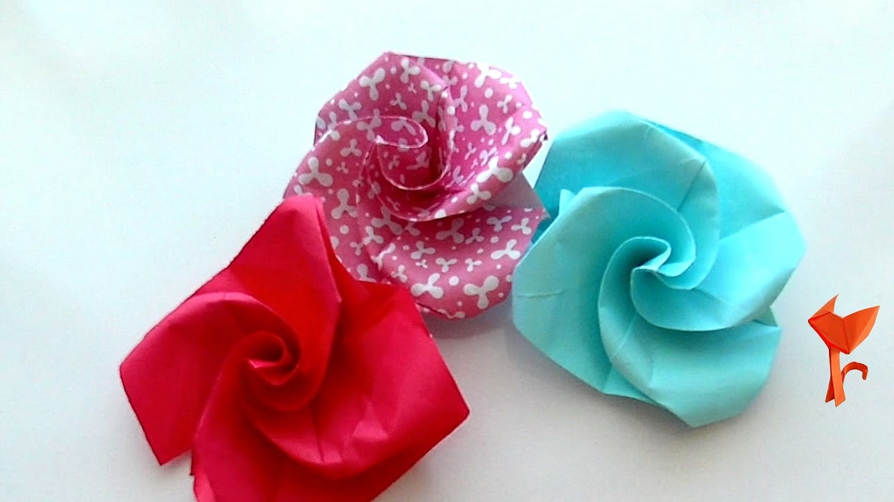 How to make a Paper Flower for 5 Minutes? Origami Rose quickly and ...