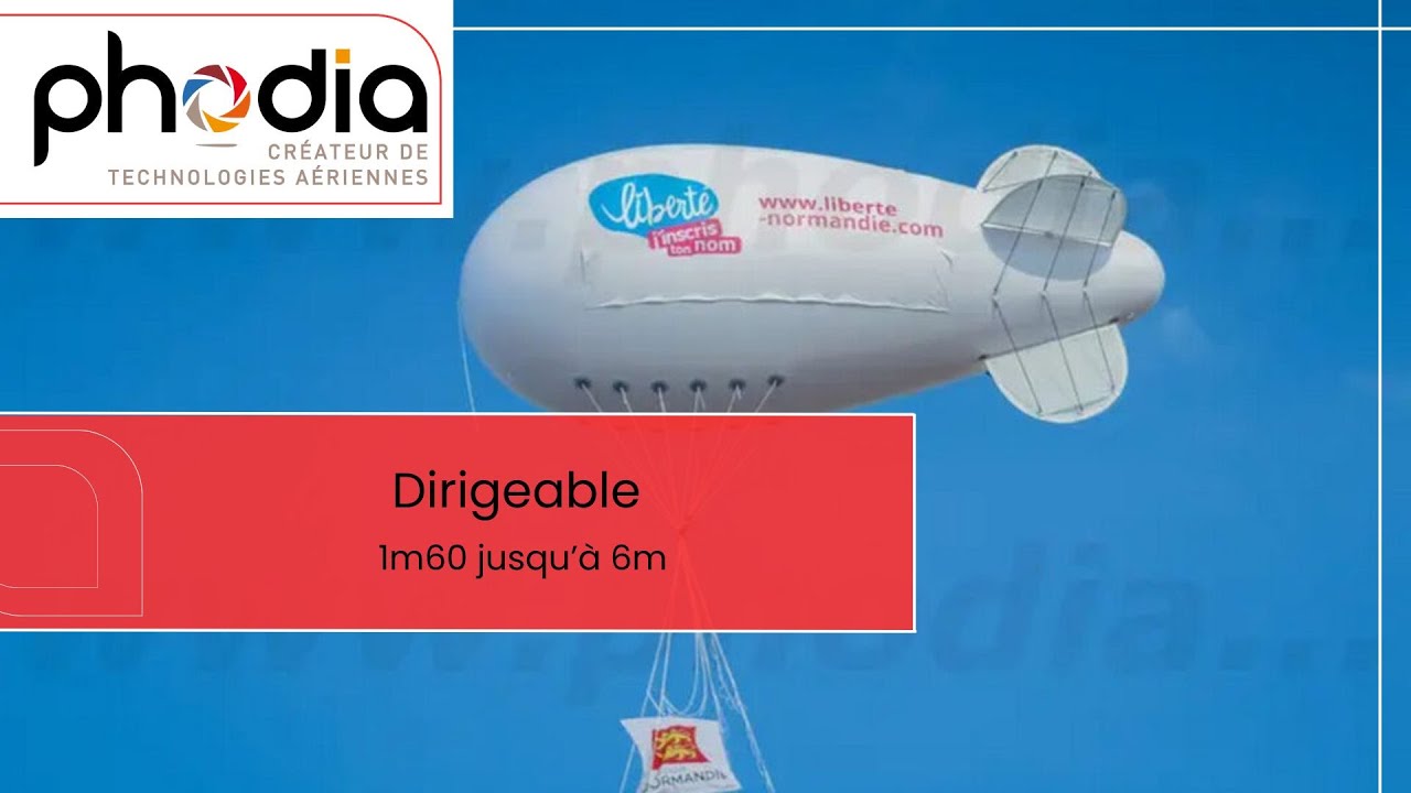 Dirigeable hélium publicitaire 7m - YouTube