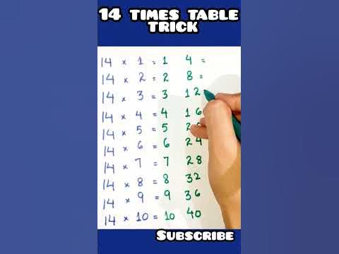 14 times table trick | 14 ka table | table tricks | trending # maths @ maths solutions - YouTube