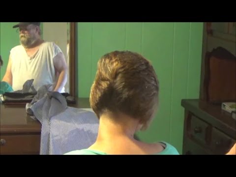 Dana's bob trim and nape shave - YouTube